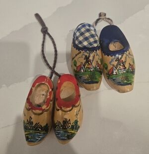 Accents | Vintage Set Of Collectible Miniature Wooden Clogs From ...